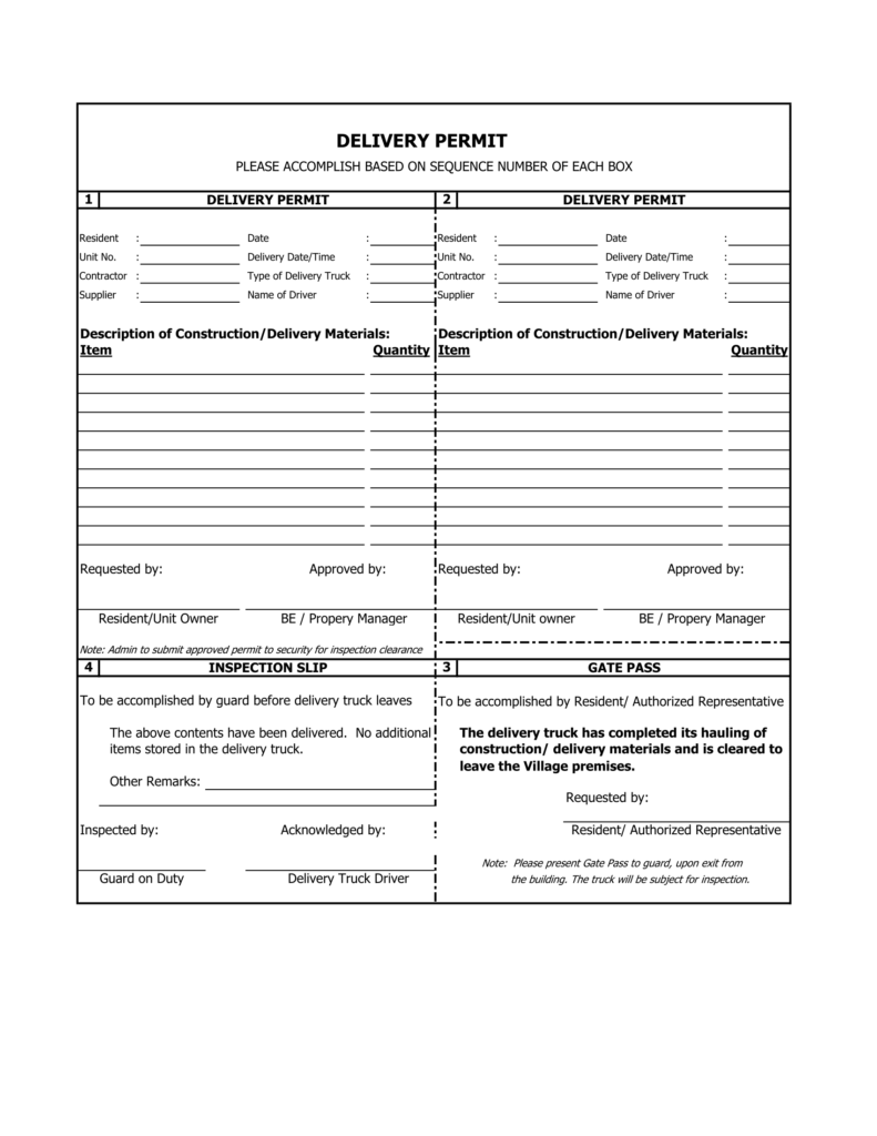 Form-Delivery-permit-1 – The Residences at Greenbelt