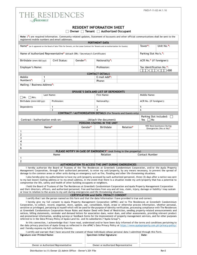 Downloadables – The Residences at Greenbelt