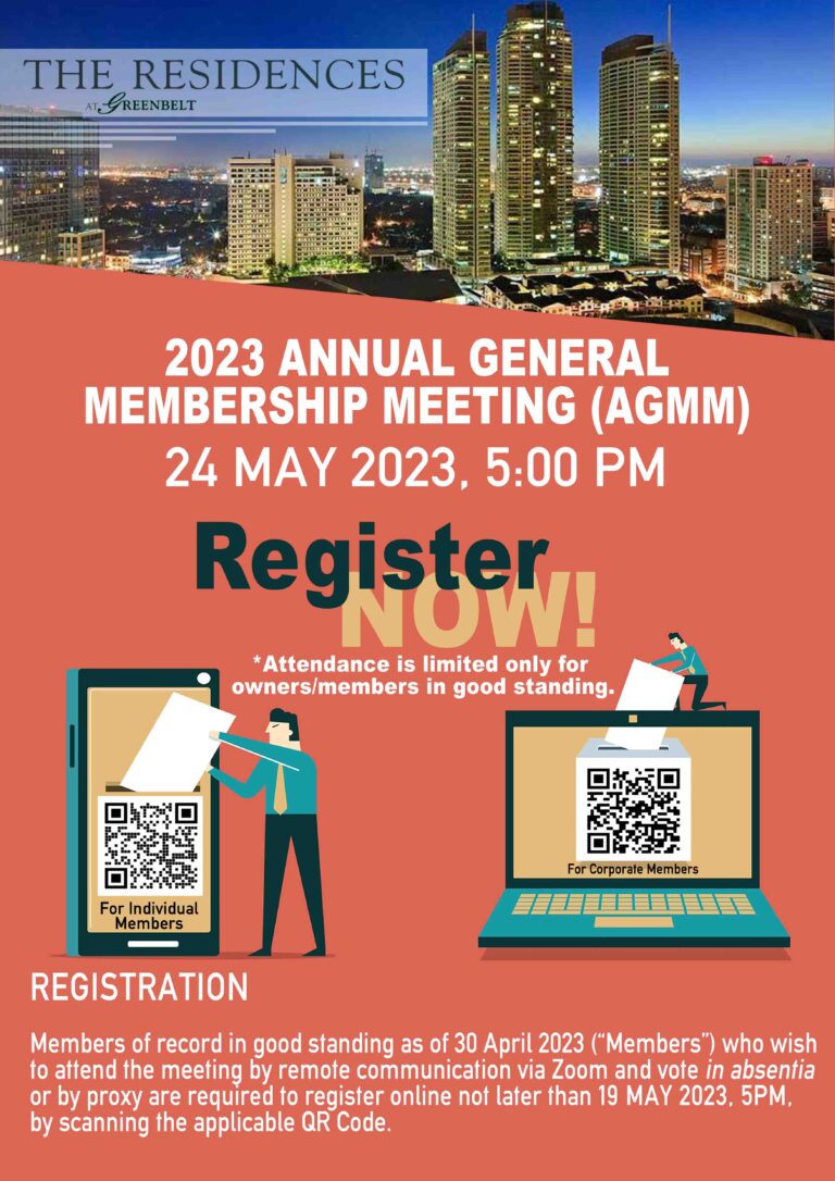 AGMM REGISTRATION 2023 – The Residences at Greenbelt